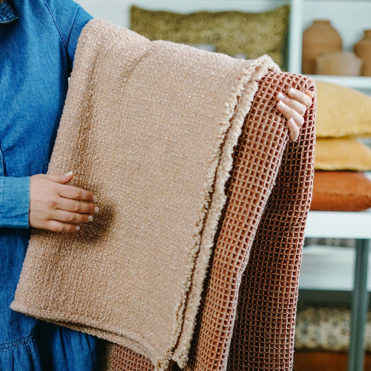 Waffle Throw - Brick – Kleur Design